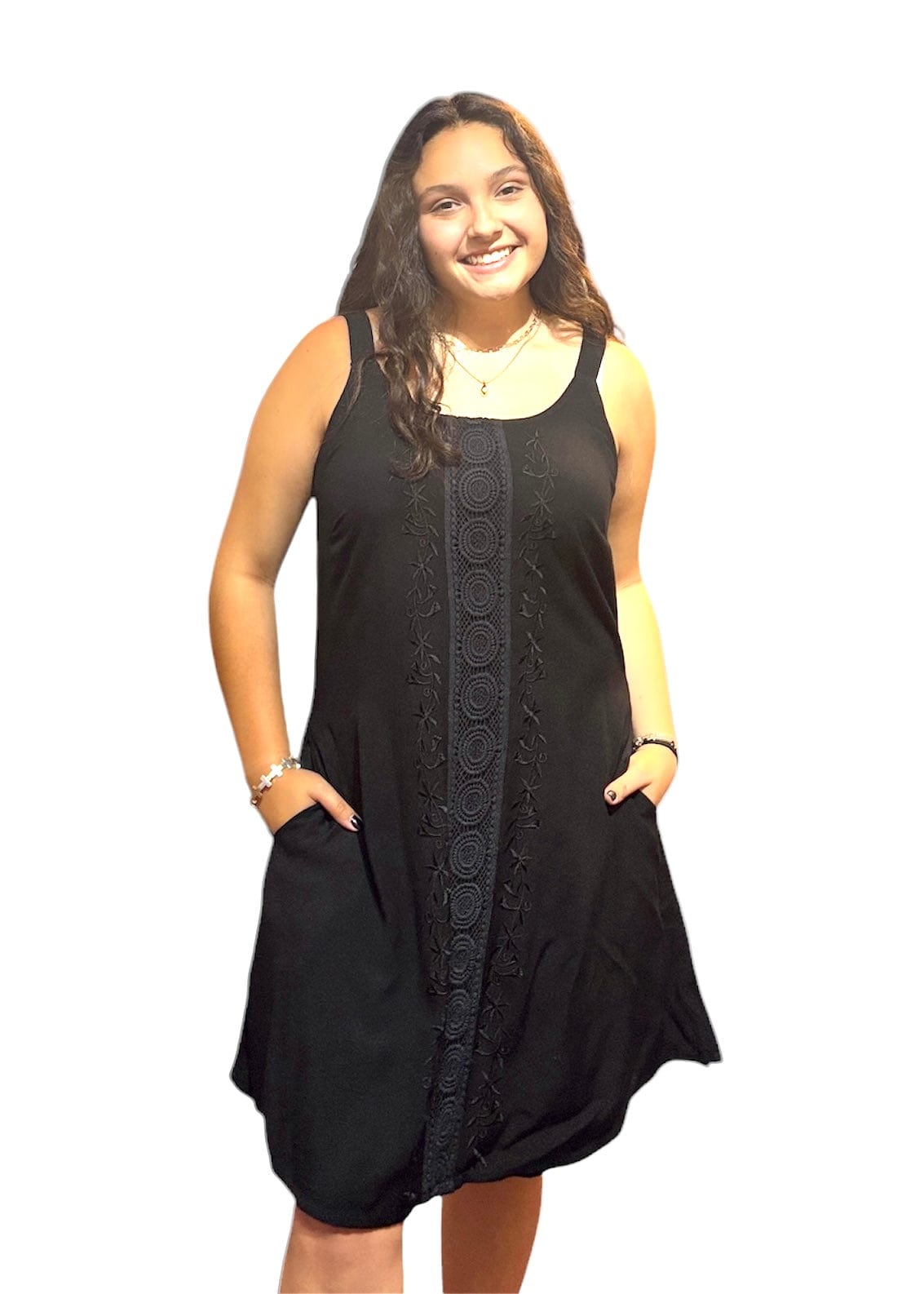 Vertical Lace Tank Dress